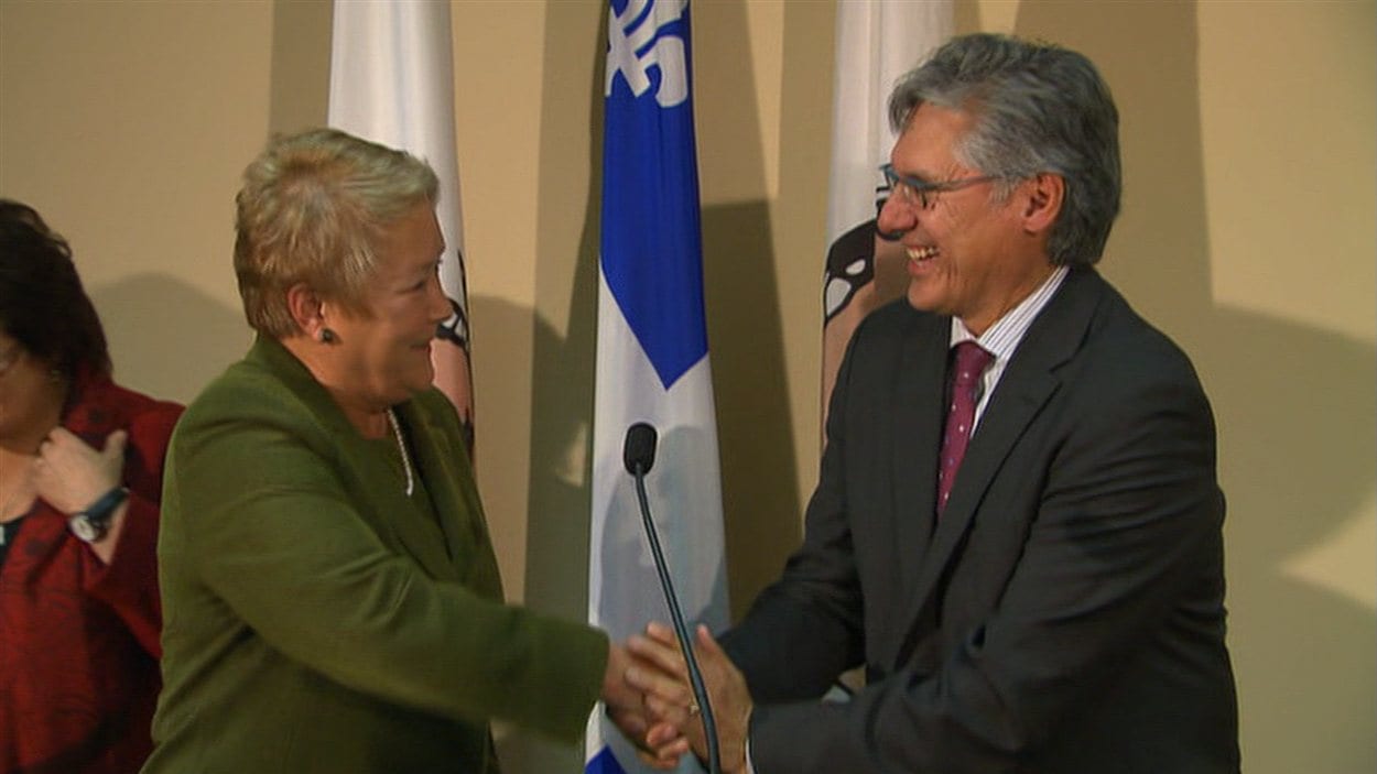 Première rencontre entre Pauline Marois et Matthew Coon Come | Radio-Canada