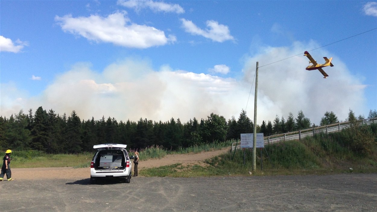 Feu de forêt à Sept-Îles : intervention de la SOPFEU | Radio-Canada