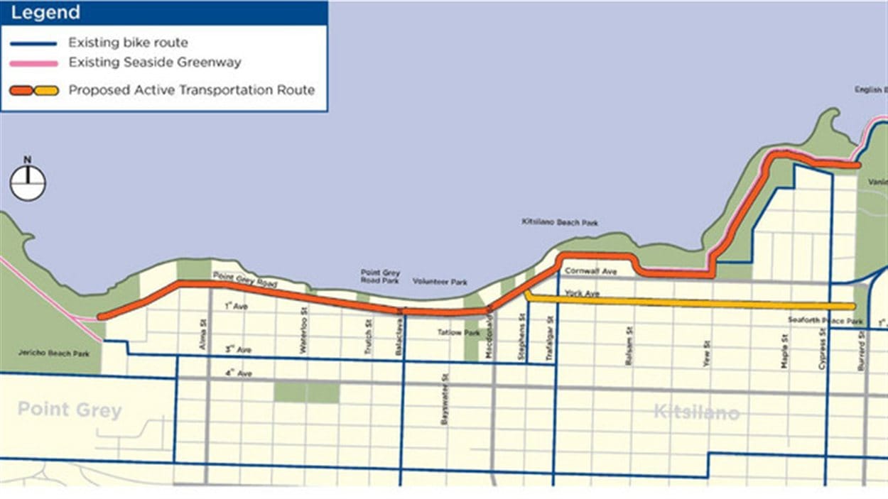 Vancouver : Point Grey aura une nouvelle piste cyclable | Radio-Canada