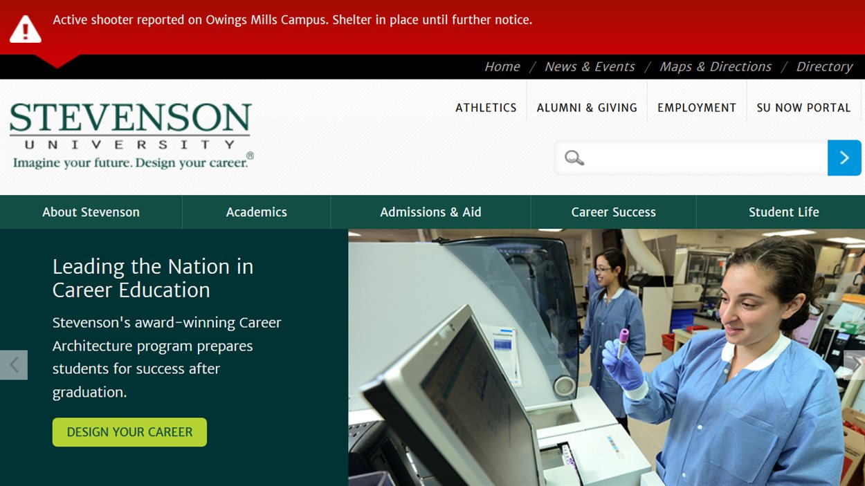 Fausse alerte à l'Université Stevenson du Maryland | Radio-Canada