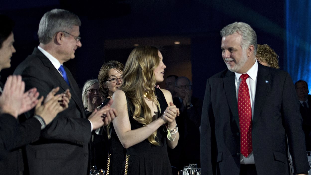 Première rencontre Harper-Couillard | Radio-Canada