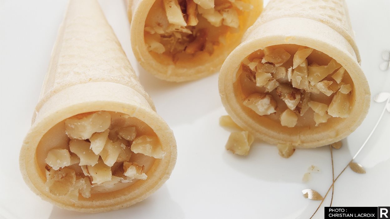 Recette de Ricardo : mini-cornets au sucre à la crème | Radio-Canada